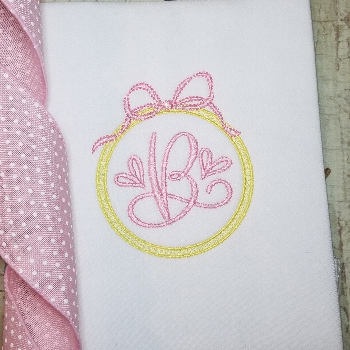 Embroidery Monogram Frame With Bow Machine Embroidery Font - Etsy