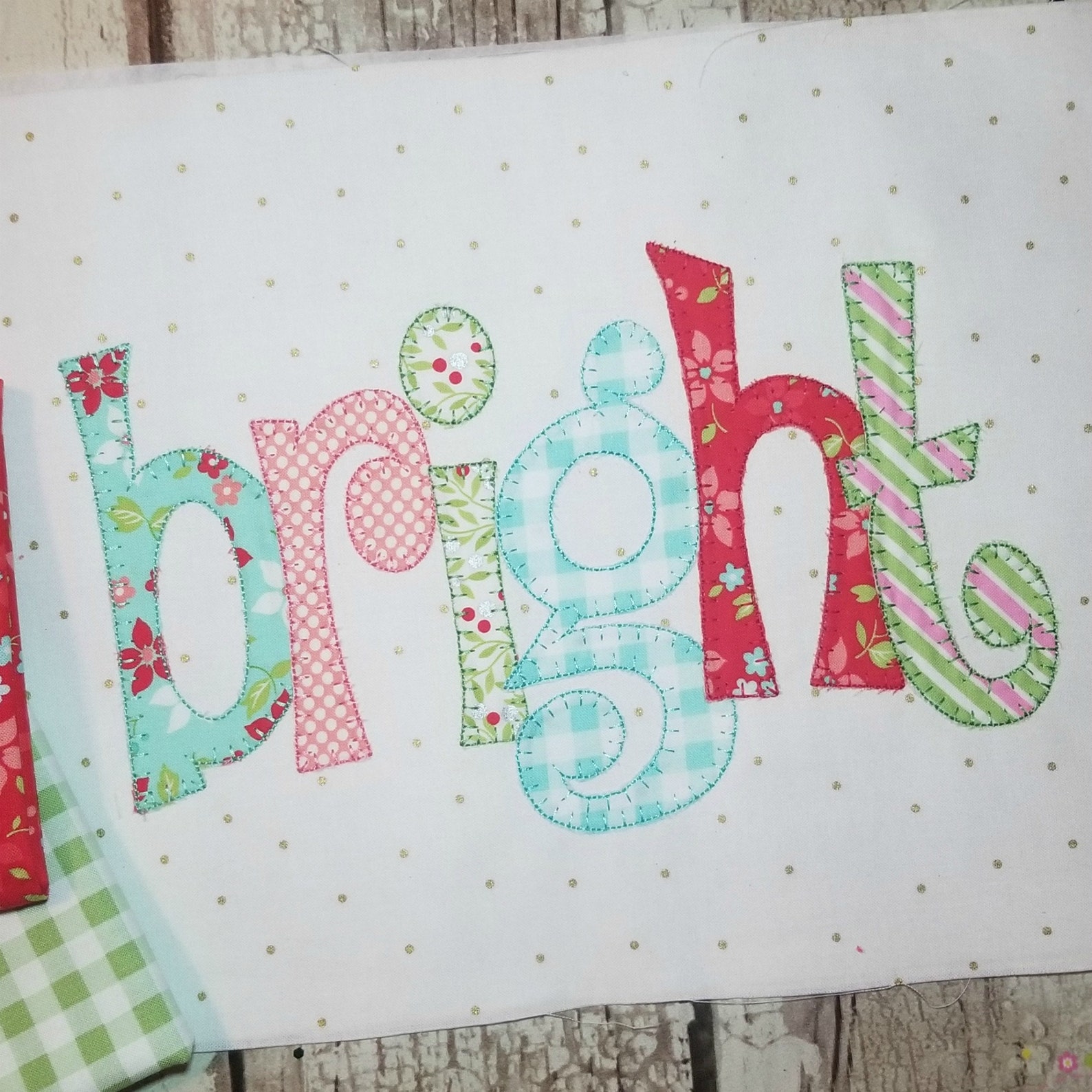 Bright Machine Applique Design Christmas Word Applique Design - Etsy