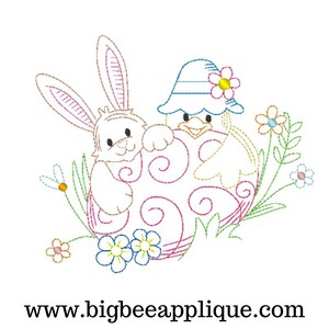 Vintage Stitch Easter Machine Embroidery Design Swirly Easter Egg for ...