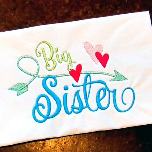 4 SIZES Sister Sibling Set Digital Machine Embroidery Design | Etsy