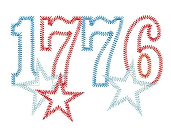 1776 Embroidery Design - Etsy