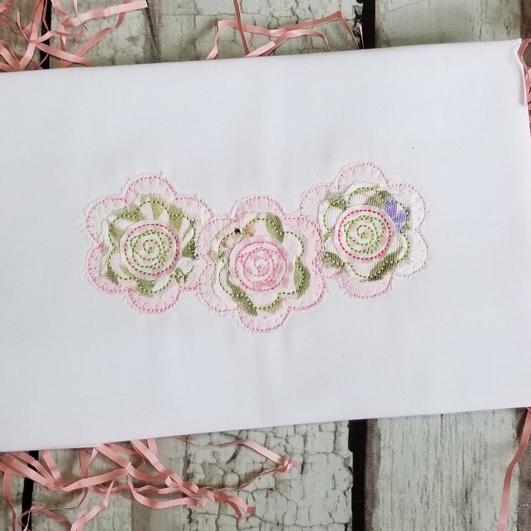 Vintage Shabby Flower Machine Applique Design - Etsy