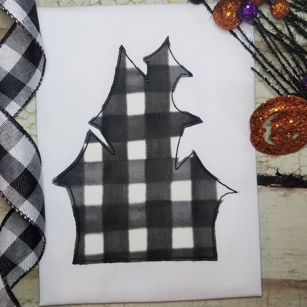 Haunted House Machine Applique Design Halloween Embroidery Pattern - Etsy