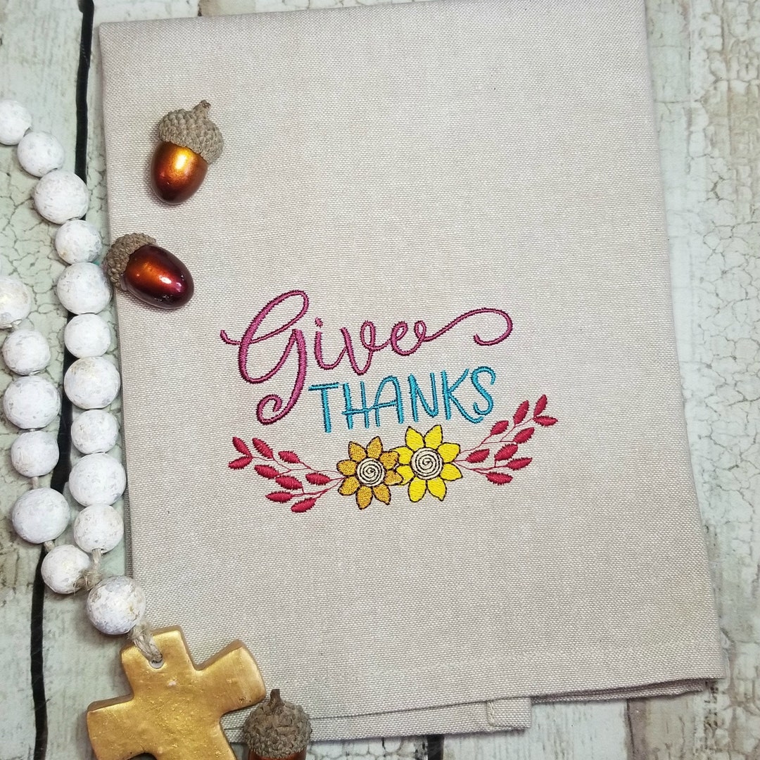 Give Thanks Machine Embroidery Design, Thanksgiving Embroidery Design ...