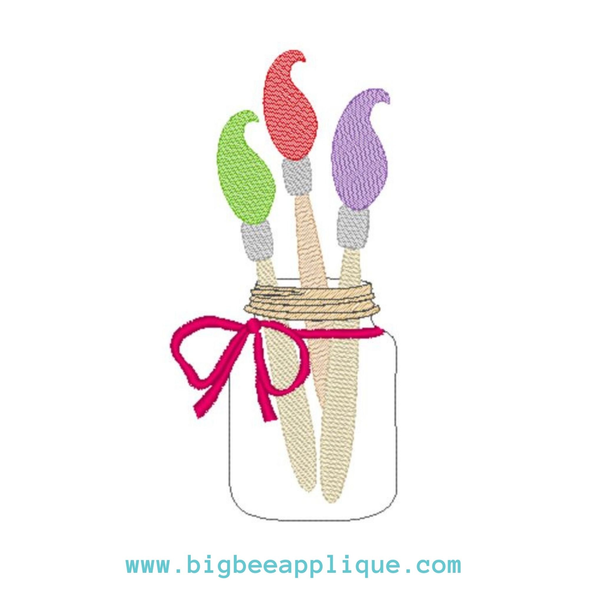 Paint Brush Machine Embroidery Design, Art Set Sketch Stitch - Etsy