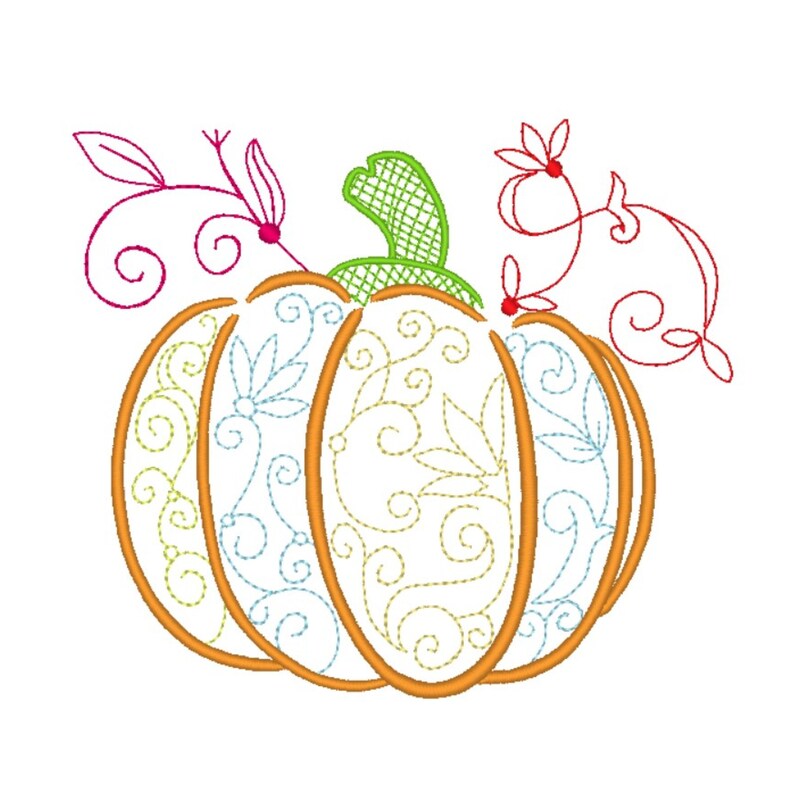 Pumpkin Machine Embroidery Design Thanksgiving and Fall - Etsy