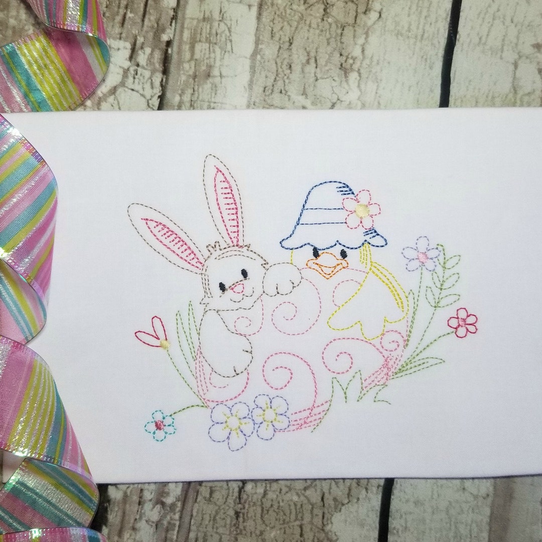Vintage Stitch Easter Machine Embroidery Design Swirly Easter Egg for ...