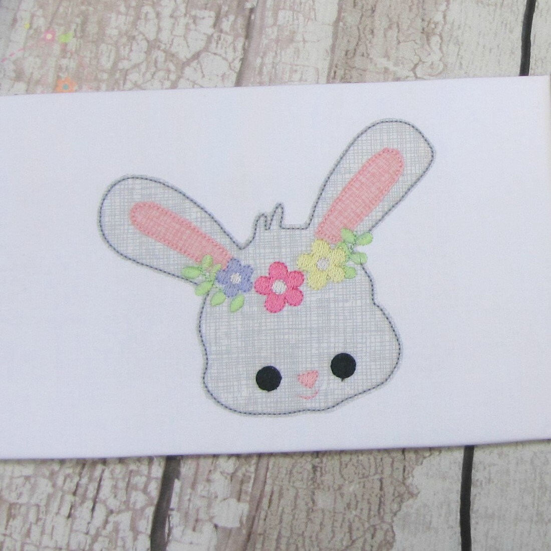 Easter Bunny Applique Design with Flowers for Machine | Etsy