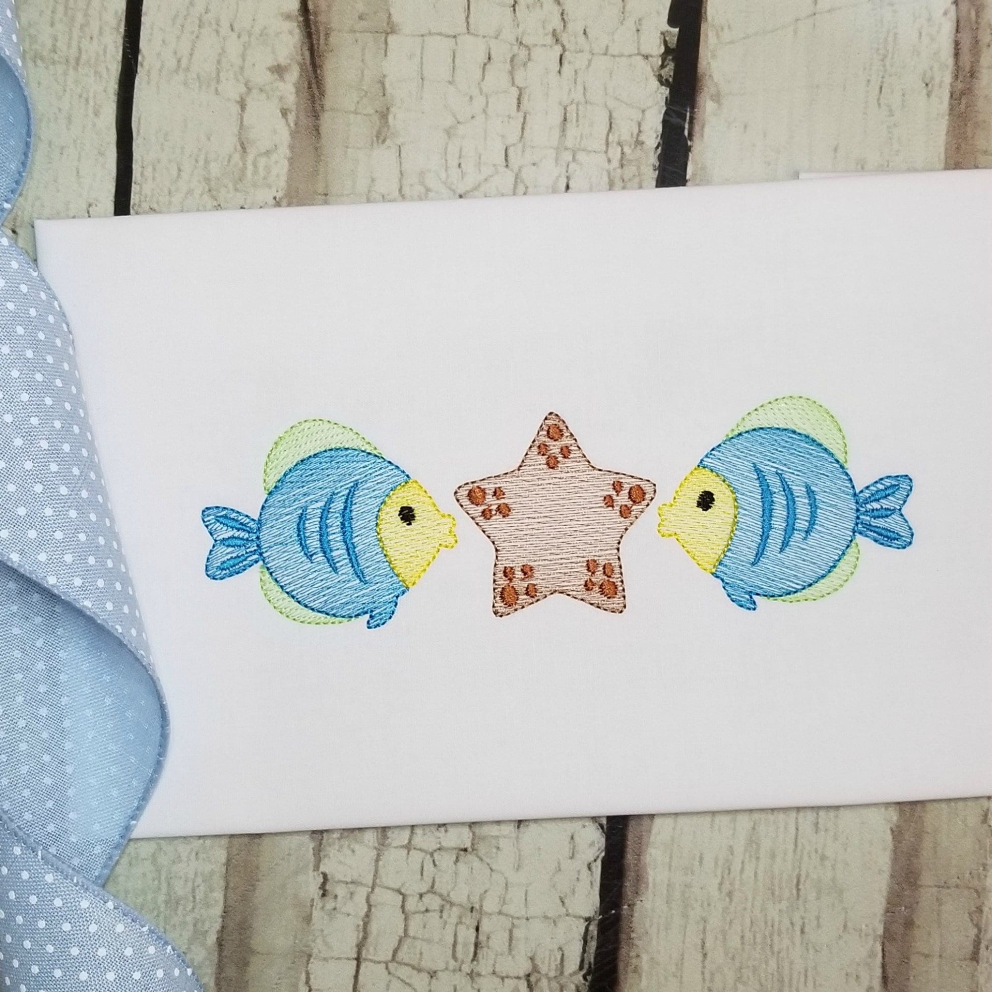 Fish Machine Embroidery Design, Starfish Embroidery Sketch Stitch ...