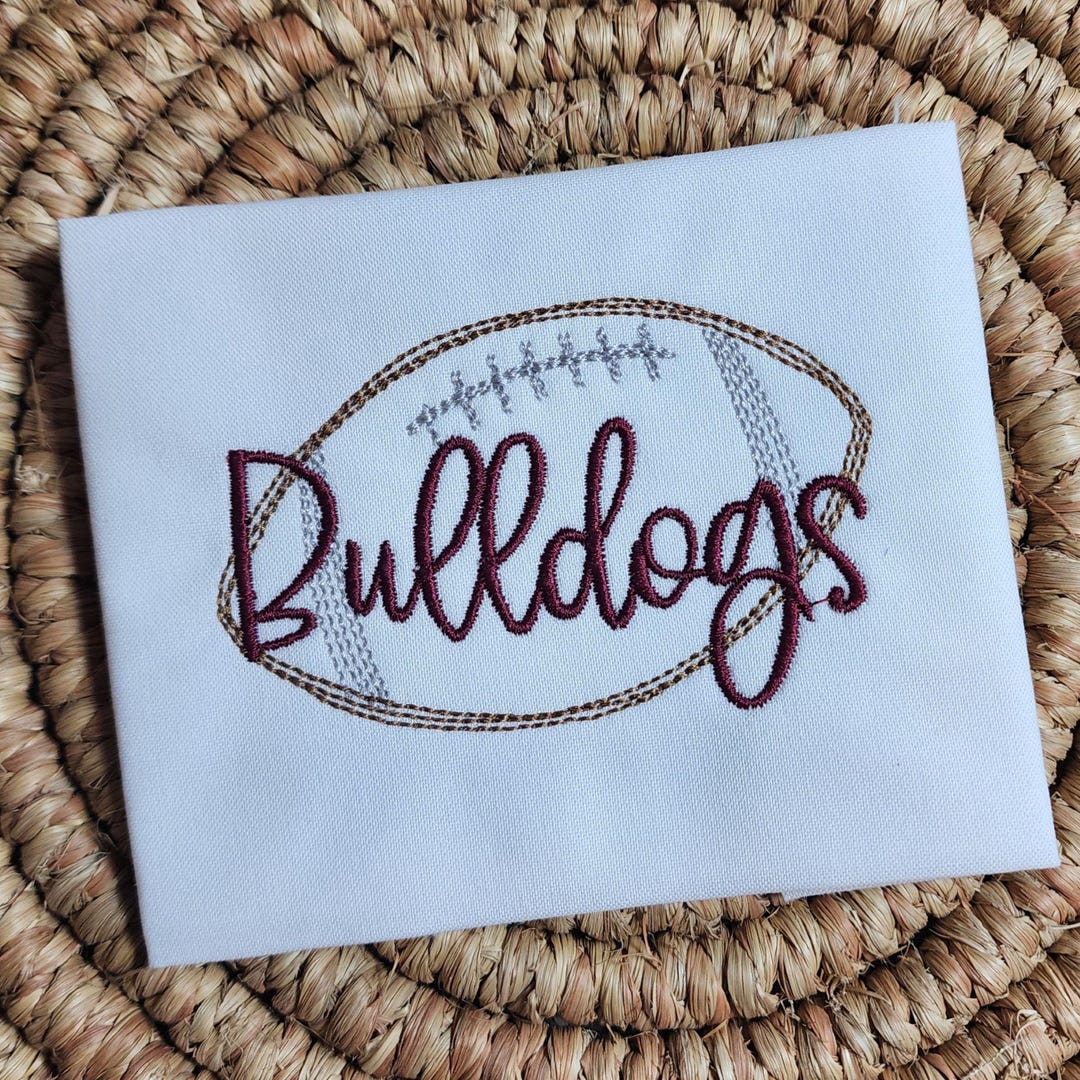 Bulldogs Football Machine Embroidery Pocket Design for T-shirts - Etsy