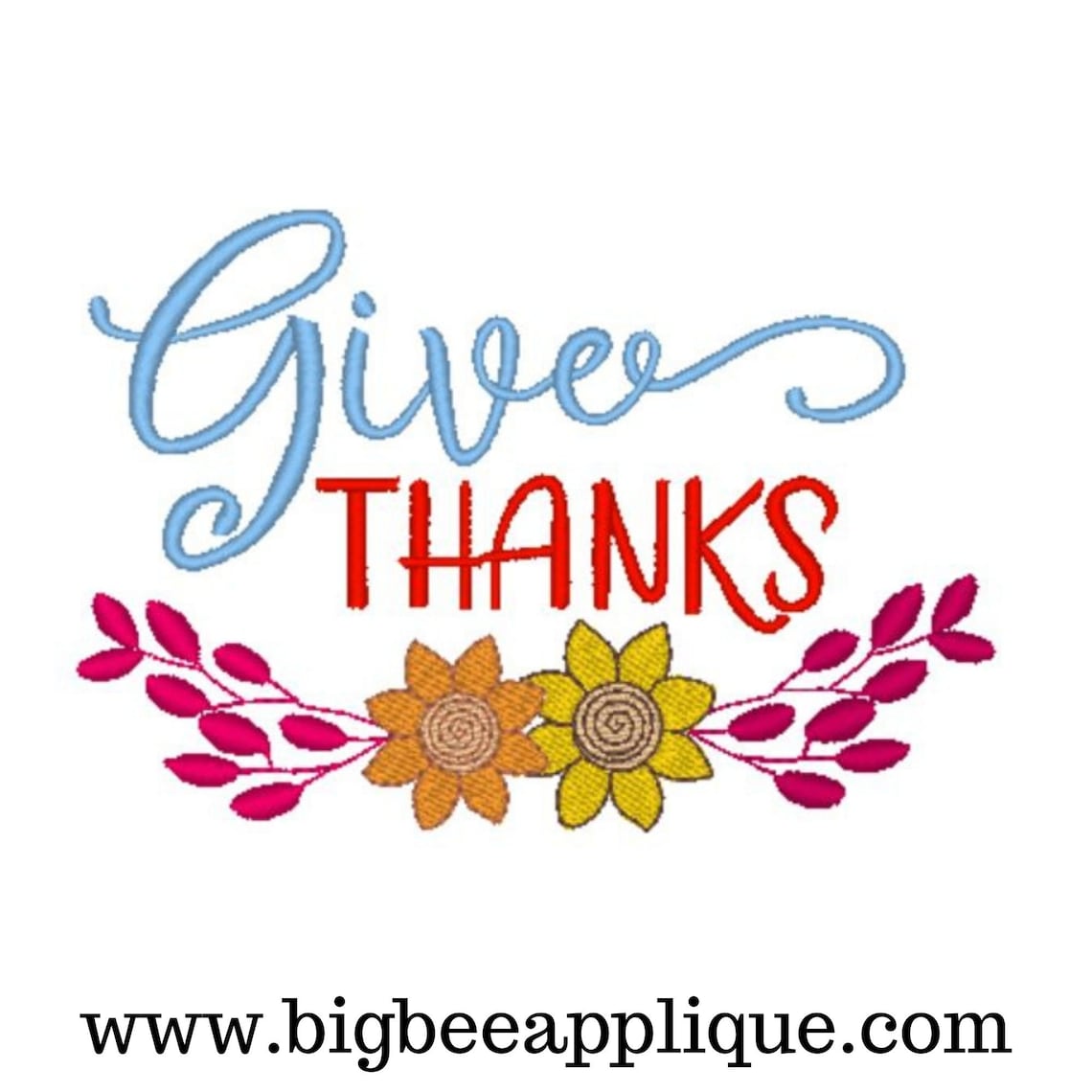 Give Thanks Machine Embroidery Design Thanksgiving Embroidery - Etsy