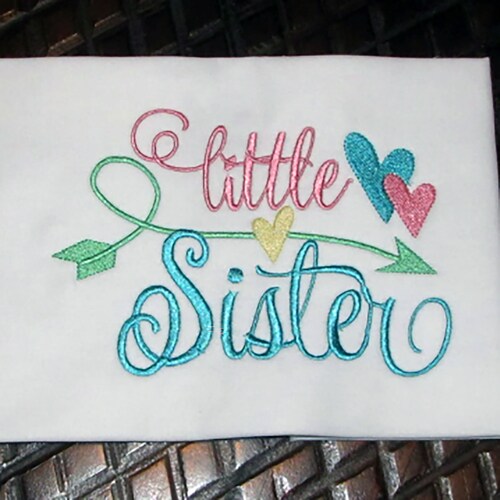 4 SIZES Sister Sibling Set Digital Machine Embroidery Design - Etsy