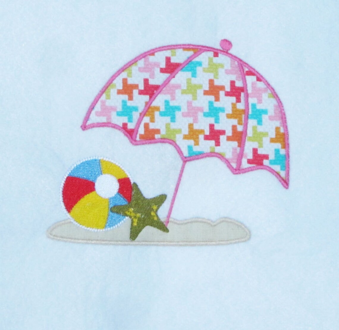 Beach Applique Design, Summer Applique Design, Machine Embroidery ...