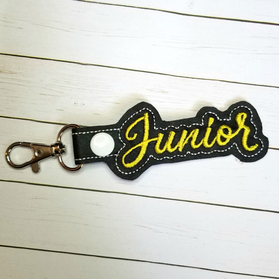 Junior Key Fob Embroidery Design, in the Hoop Embroidery Snap Tab ...
