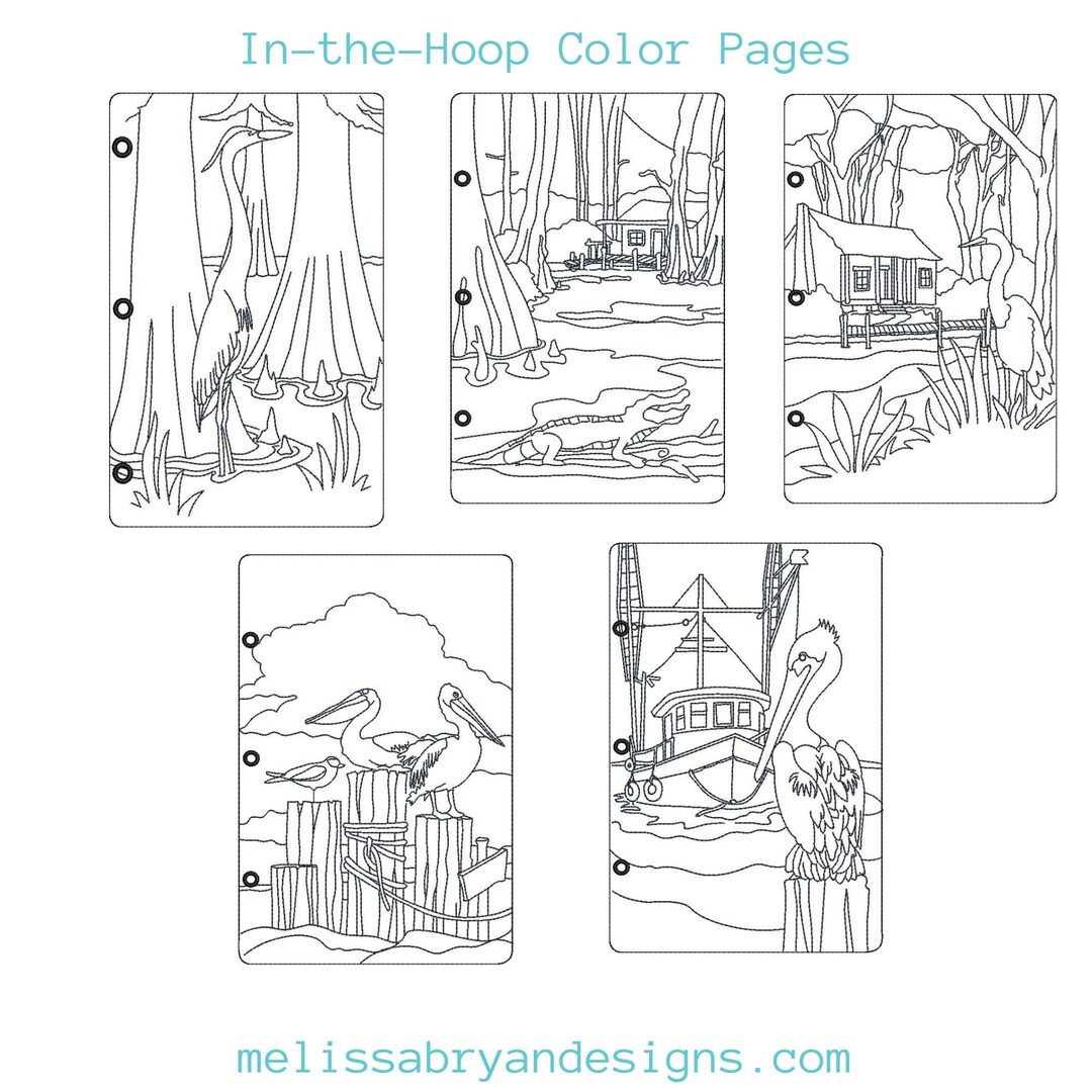 In the Hoop Embroidery Coloring Pages, Louisiana Swamp Coloring Pages ...