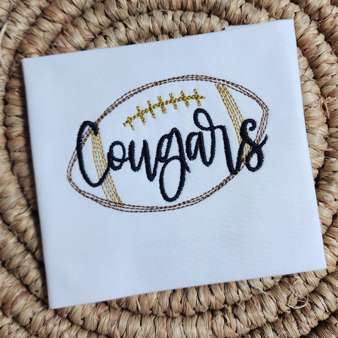 Cougars Football Machine Embroidery Pocket Design for T-shirts - Etsy