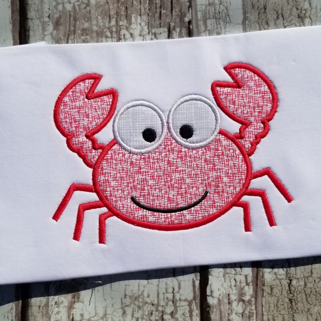 Crab Machine Applique Design, Summer Embroidery Applique Design - Etsy