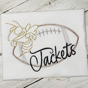 Yellow Jackets Football Embroidery Design Scribble Stitch - Etsy