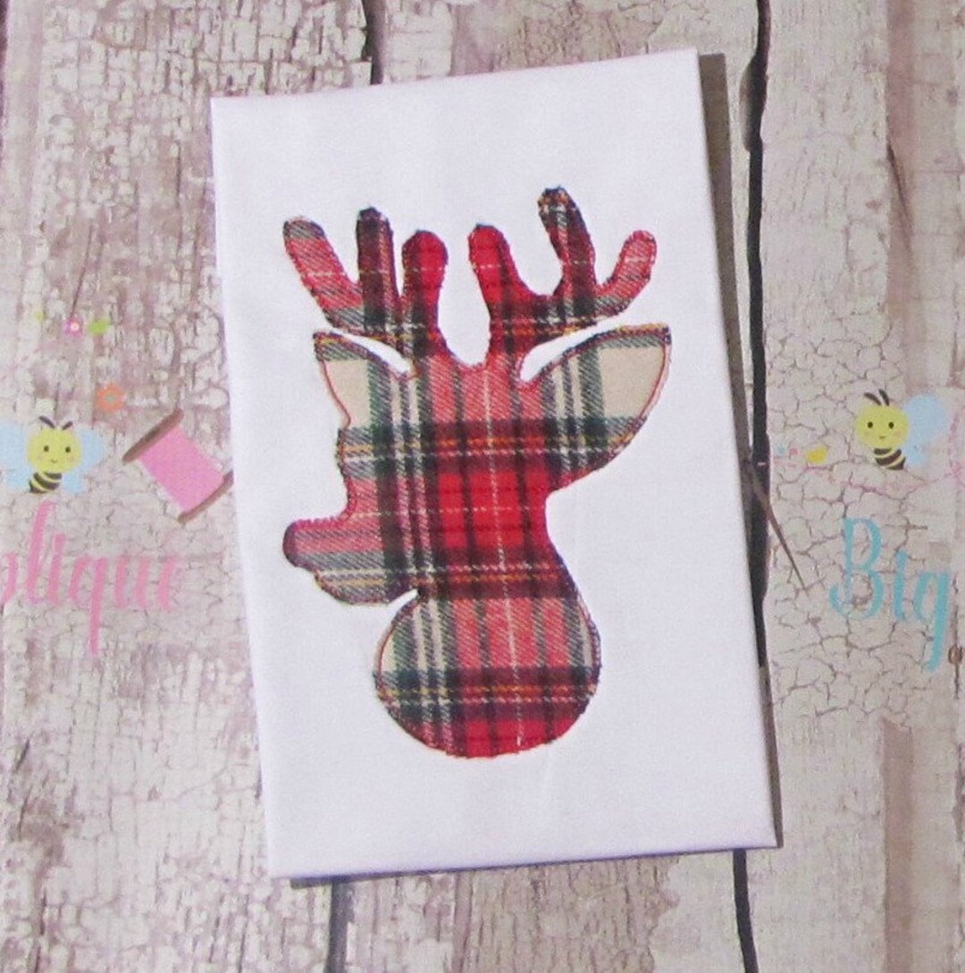 Rudolph Machine Applique Design File for Christmas Reindeer Silhouette ...