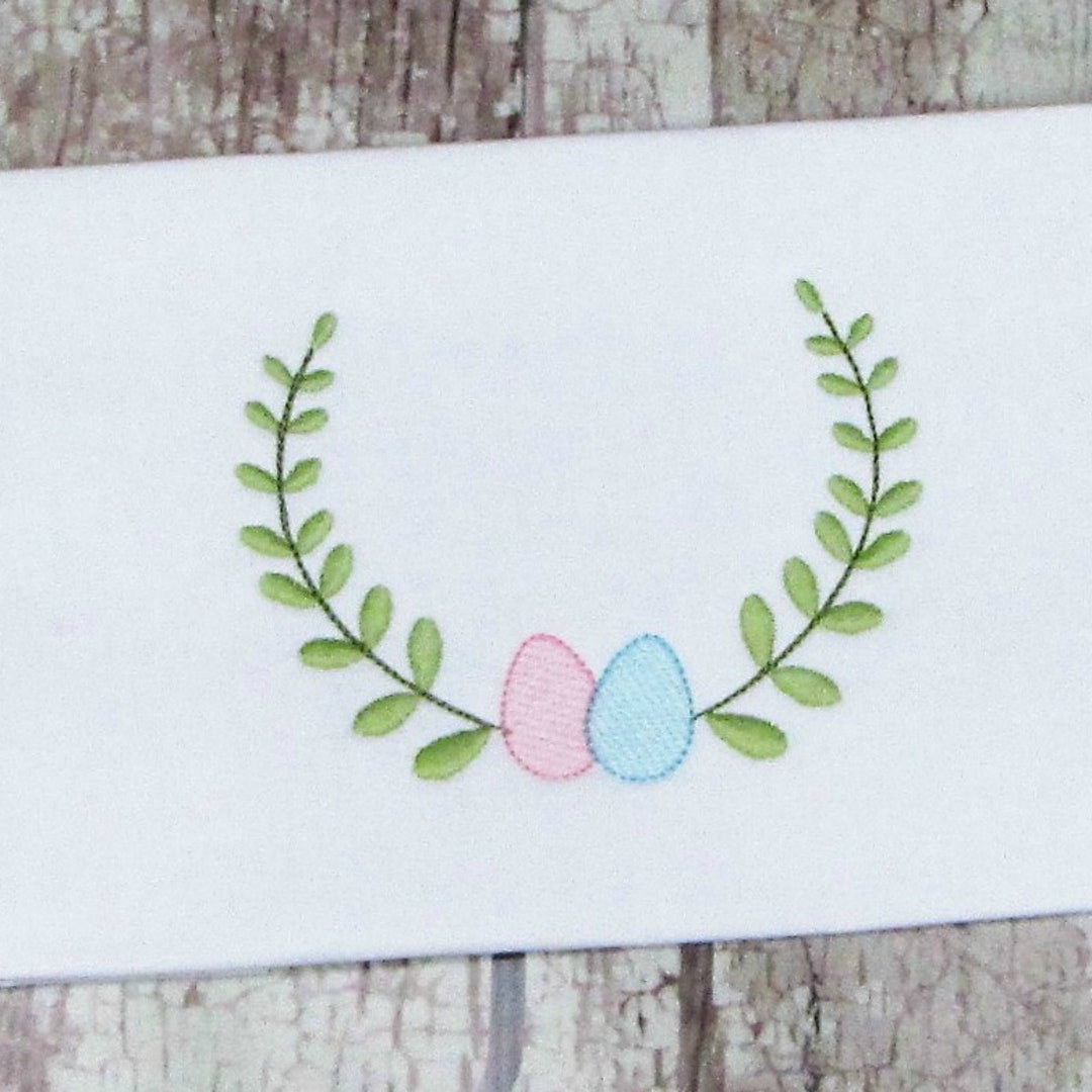 Easter Laurel Monogram Frame Machine Embroidery Design Spring Font ...