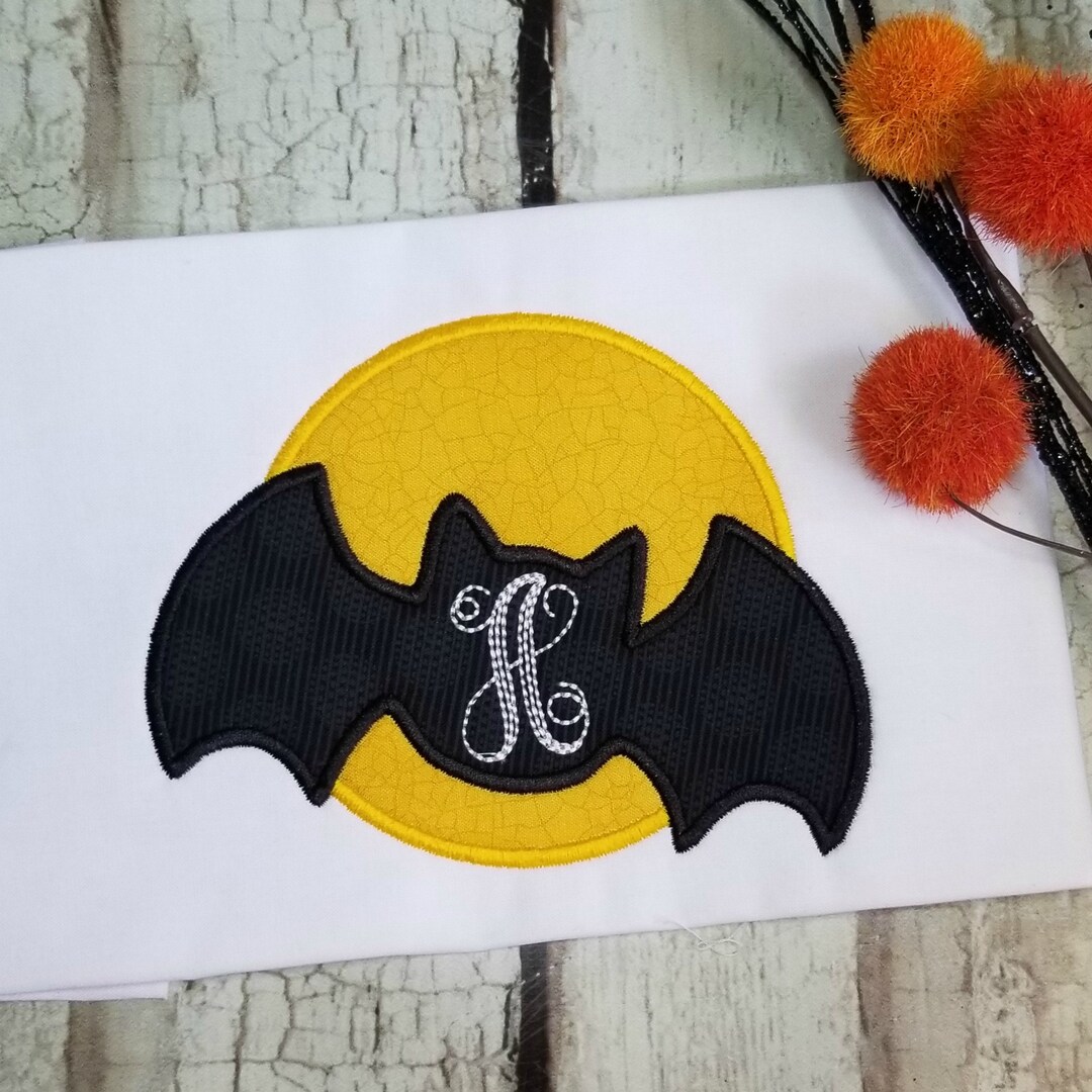 Bat Machine Applique Design, Halloween Embroidery Applique Design ...