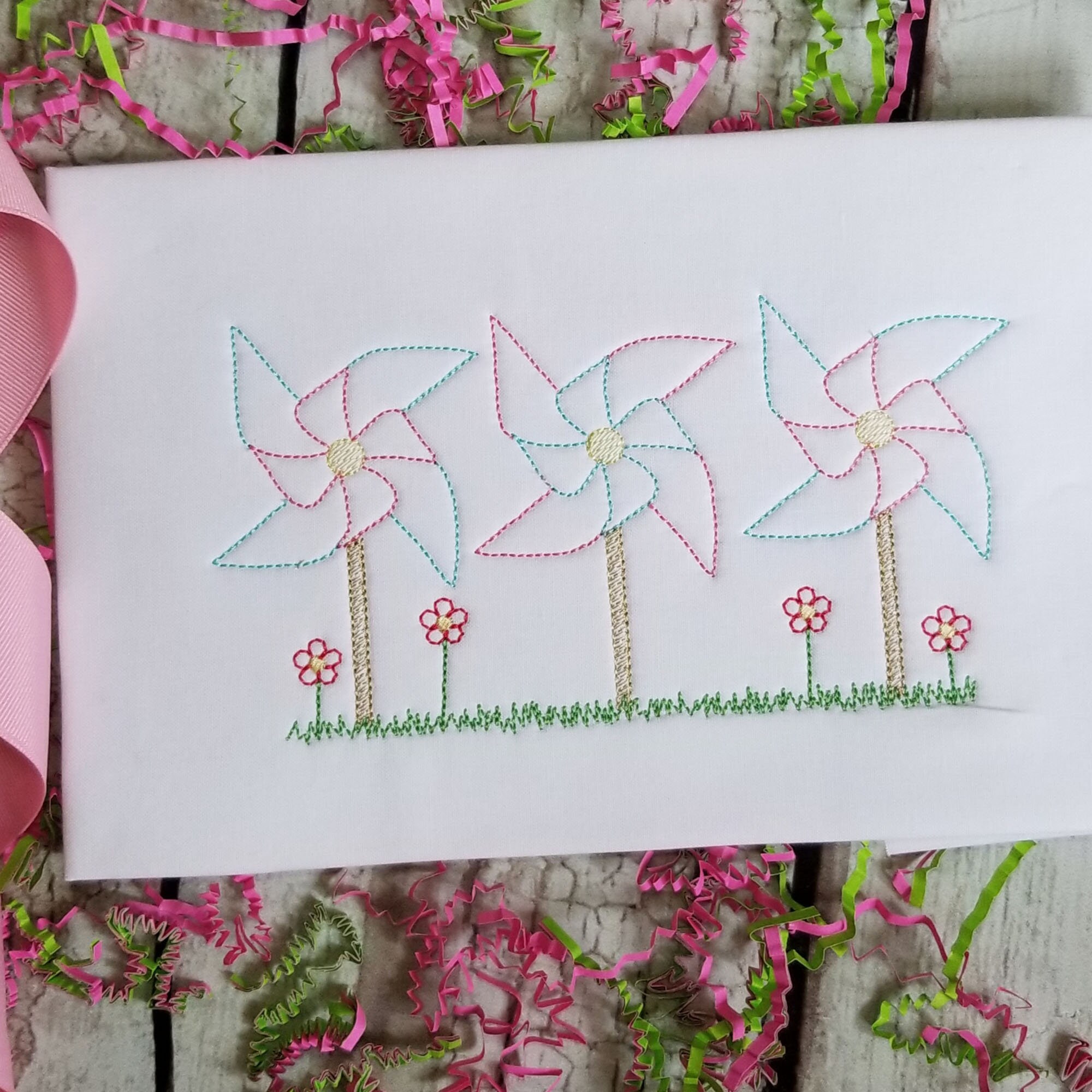 Pinwheel Machine Embroidery Design Vintage Stitch Summer | Etsy