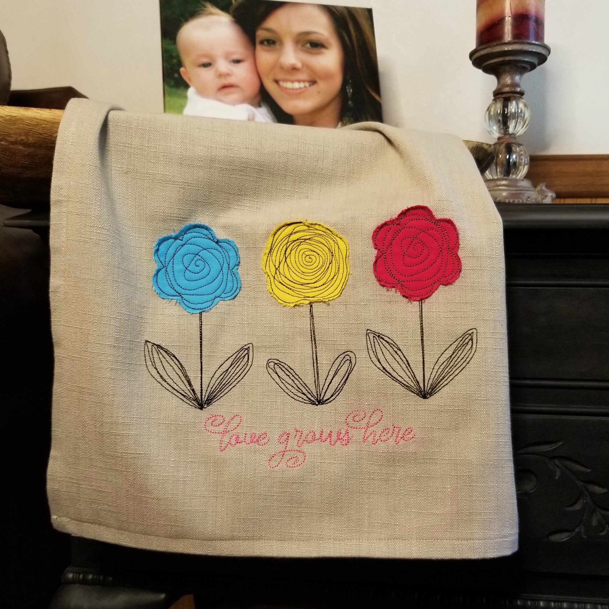 Scribble Flower Trio Machine Applique Embroidery Design - Etsy