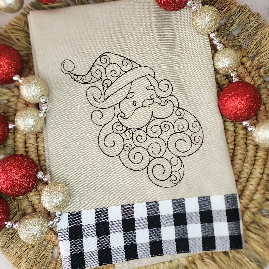 Santa Claus Machine Embroidery Outline for Christmas - Etsy