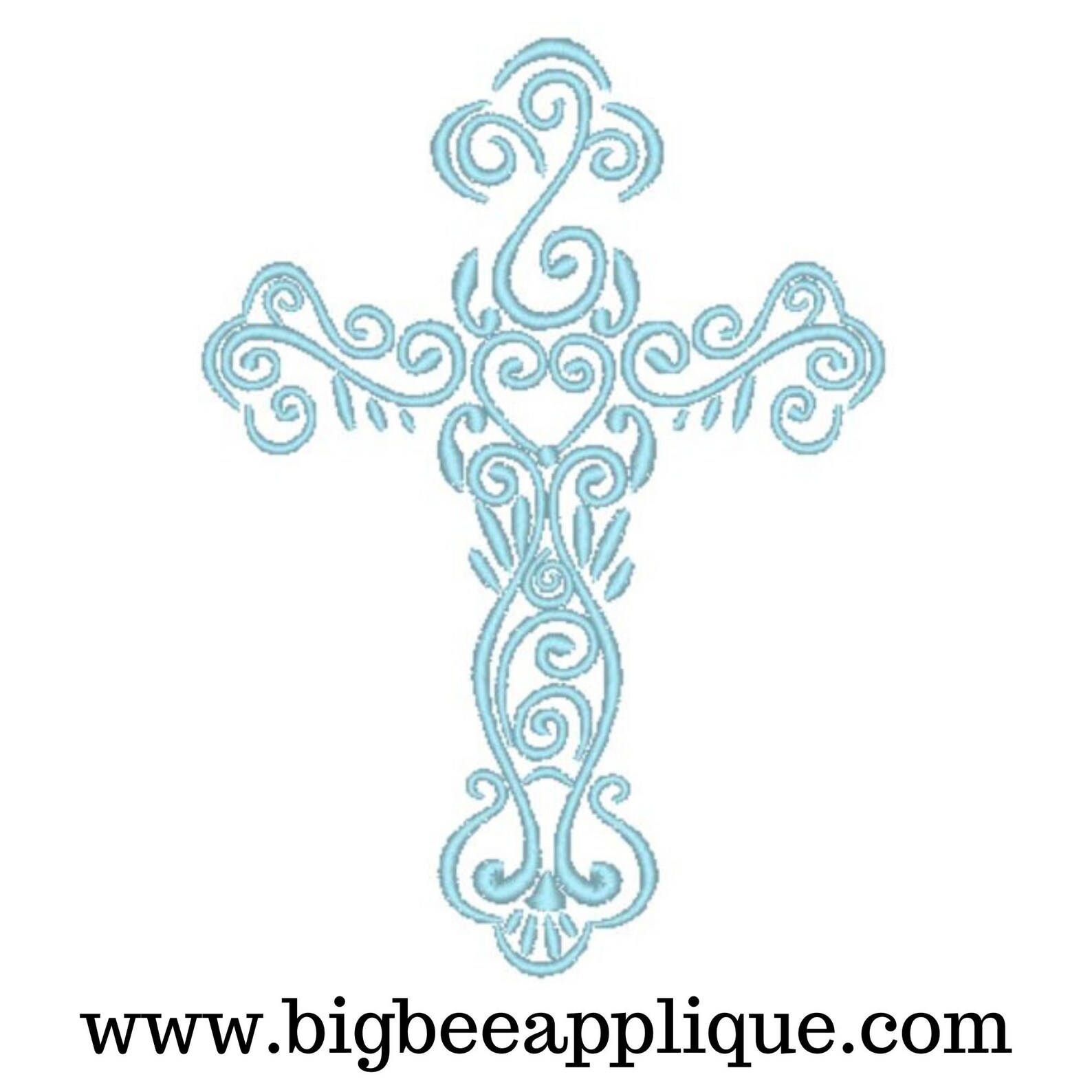 Swirly Cross Machine Embroidery Design, Christian Easter Embroidery ...
