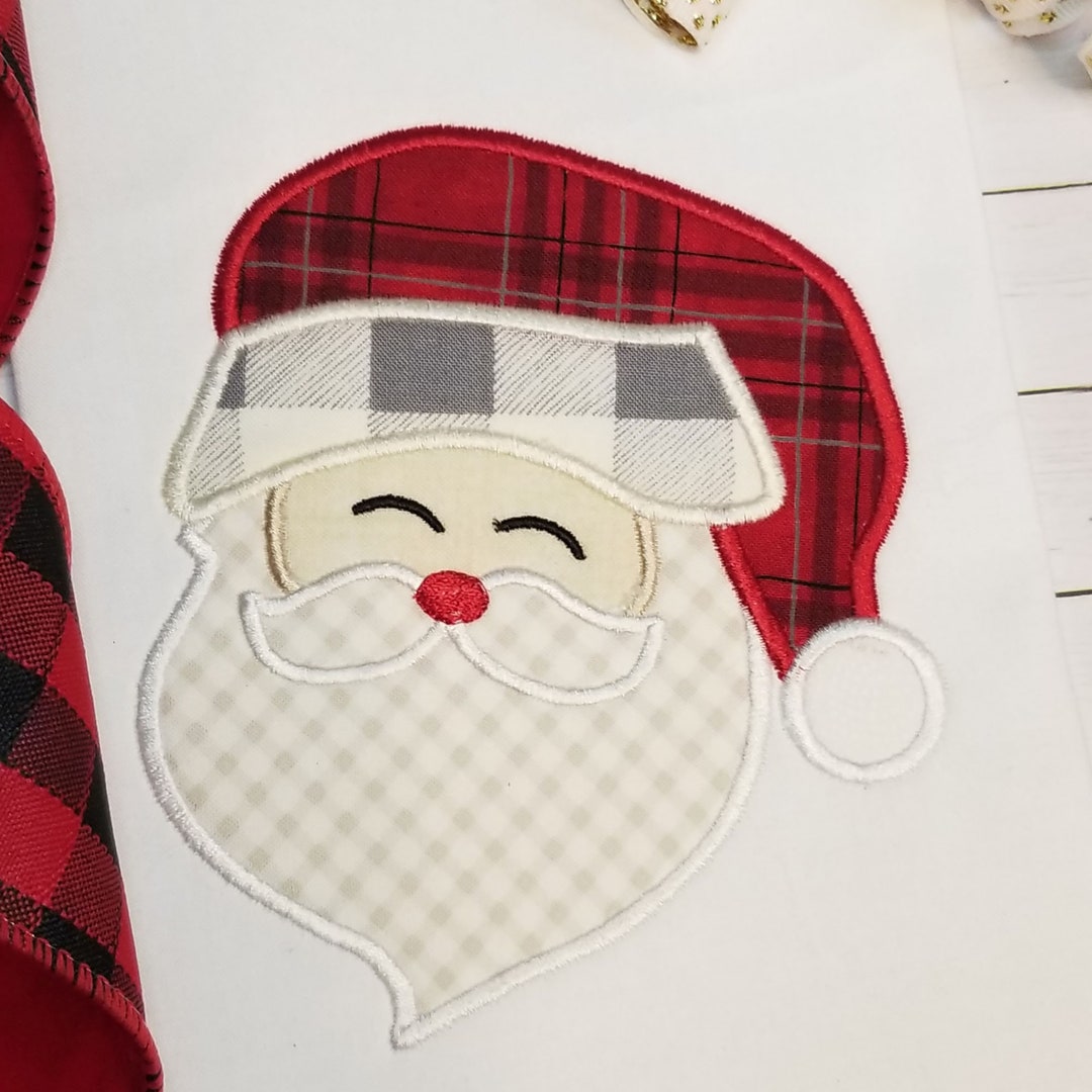 Santa Claus Machine Applique Design, Christmas Applique Design - Etsy