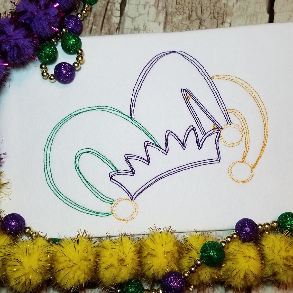 Jester Hat Machine Embroidery Design Mardi Gras Embroidery - Etsy