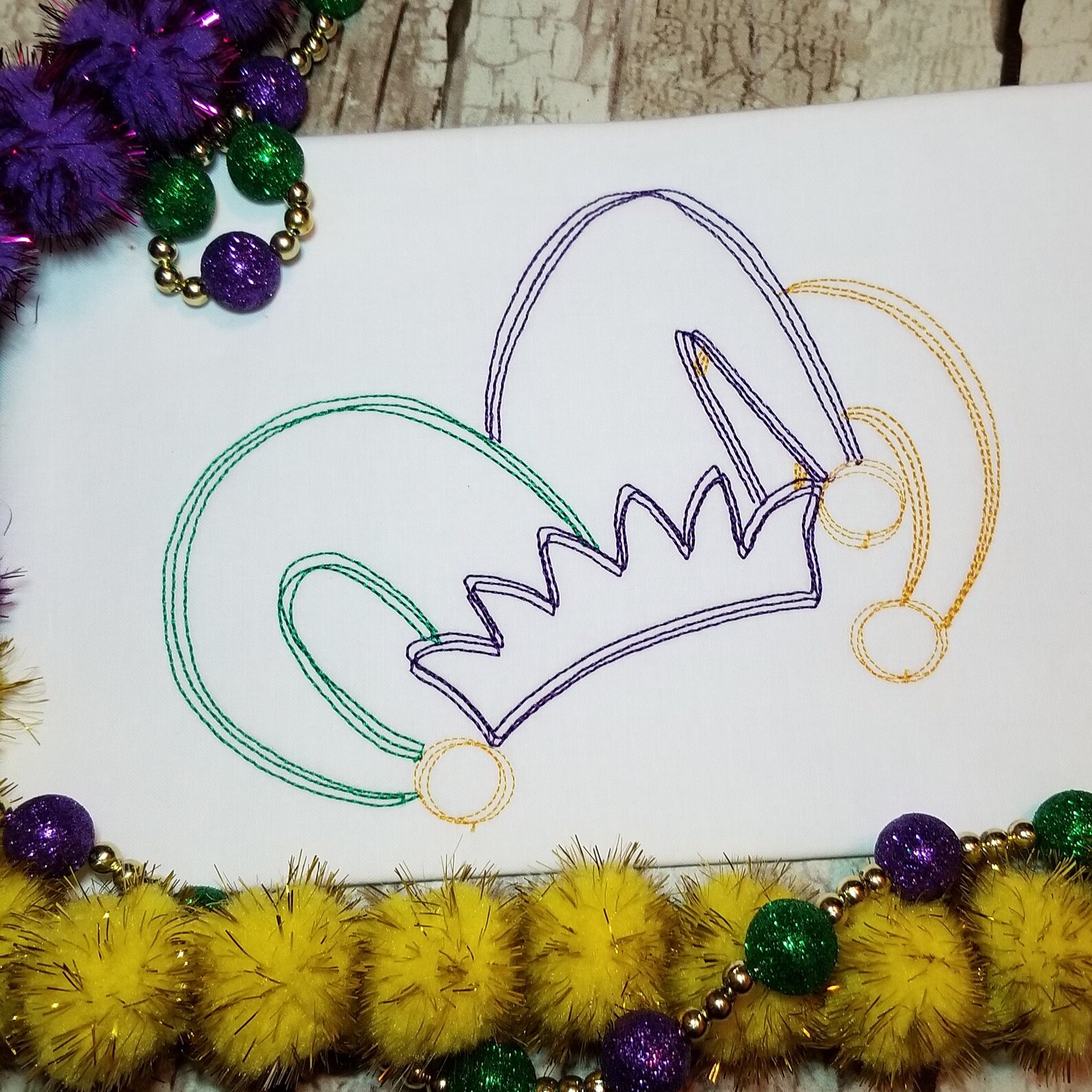 Jester Hat Machine Embroidery Design Mardi Gras Embroidery - Etsy