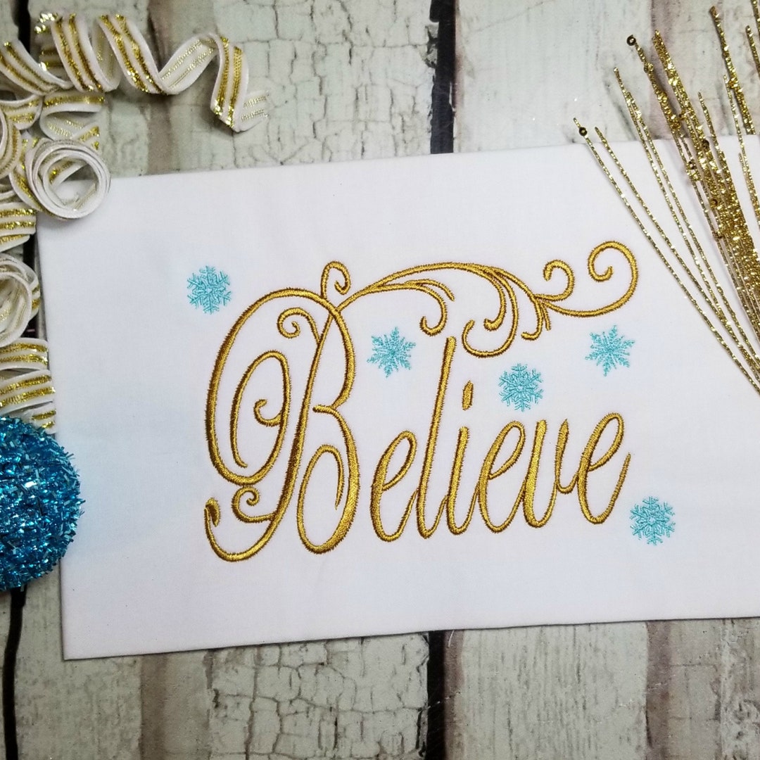 Believe Christmas Machine Embroidery Design, Digital Embroidery - Etsy