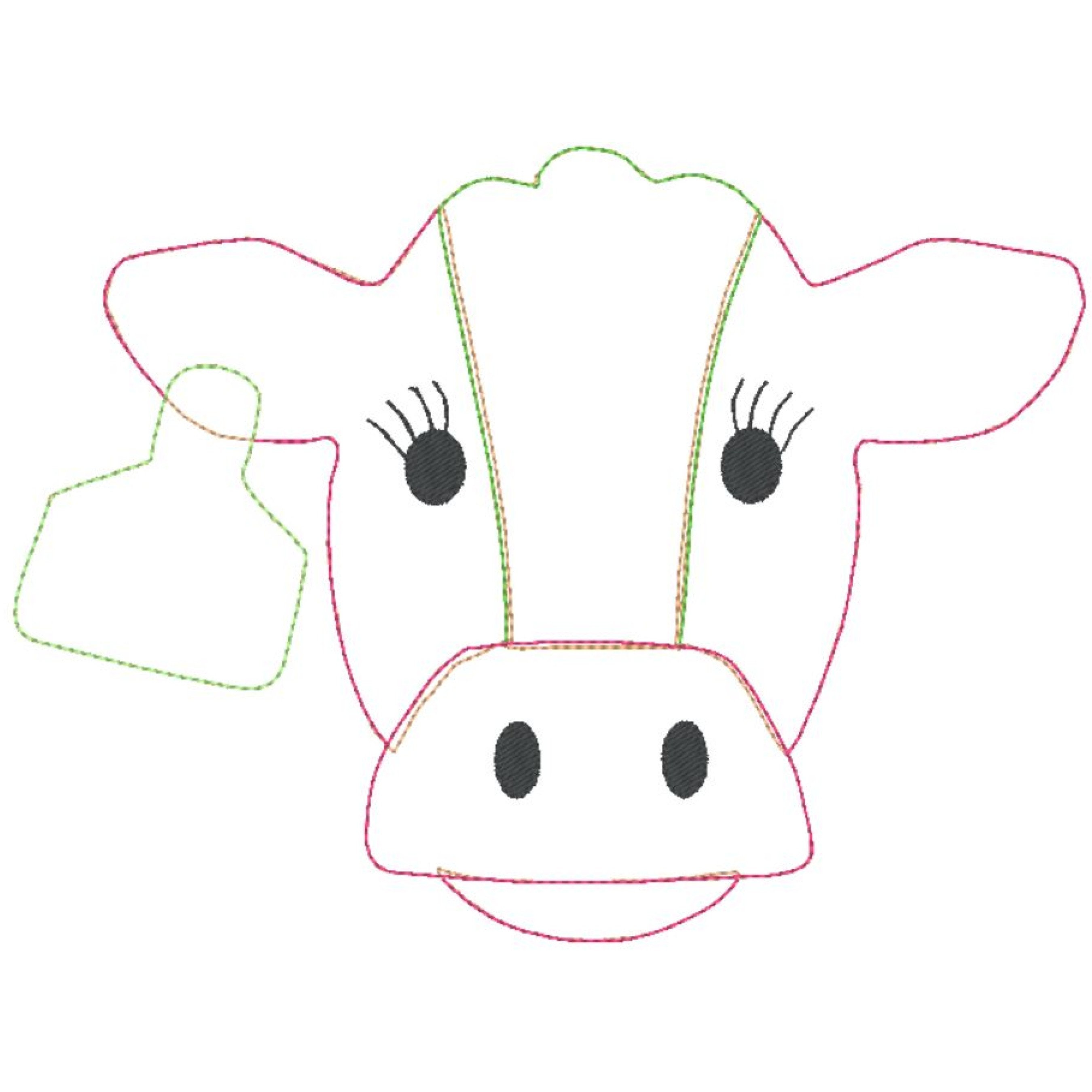 Cow Machine Applique Design Farm Animal Embroidery Applique - Etsy
