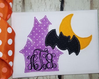 Haunted House Halloween Applique Design Embroidery Machine Pattern ...