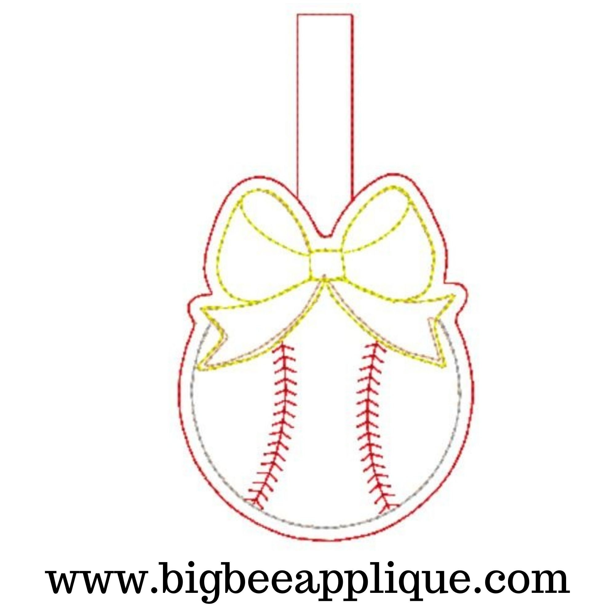 Baseball Snap Tab Machine Applique Design ITH Key Fob - Etsy