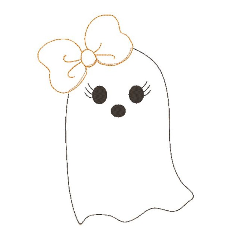 Girl Ghost Embroidery Applique Design Halloween Machine - Etsy