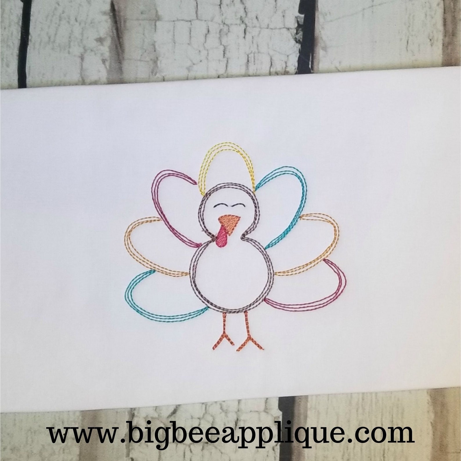 Turkey Machine Embroidery Design for Thanksgiving - Etsy