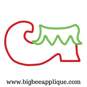 Elf Shoe Machine Applique Design, Christmas Embroidery - Etsy
