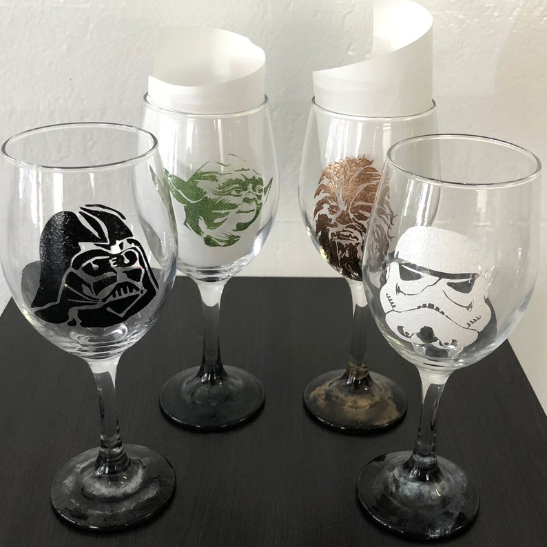 Star Wars Inspired Wine Glasses Wine Glasses Set of 4 - Etsy Sweden