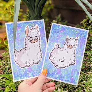 Lama Kunstdrucke grumpy llama happy llama Twofaced - Etsy.de