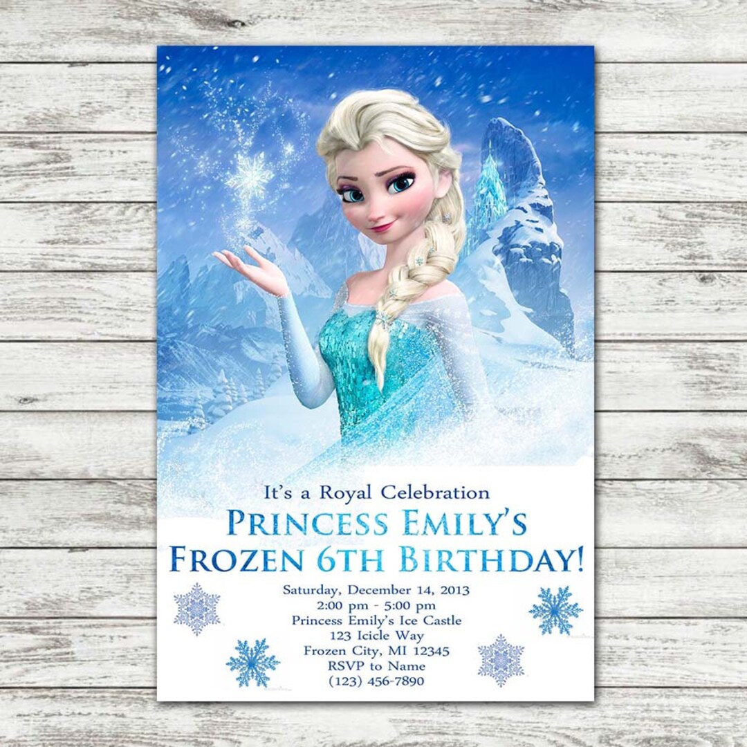 Frozen Birthday Party Invite Digital File - Etsy