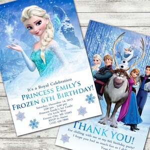 Disney Frozen Birthday Party Invite & Thank You Digital Files - Etsy