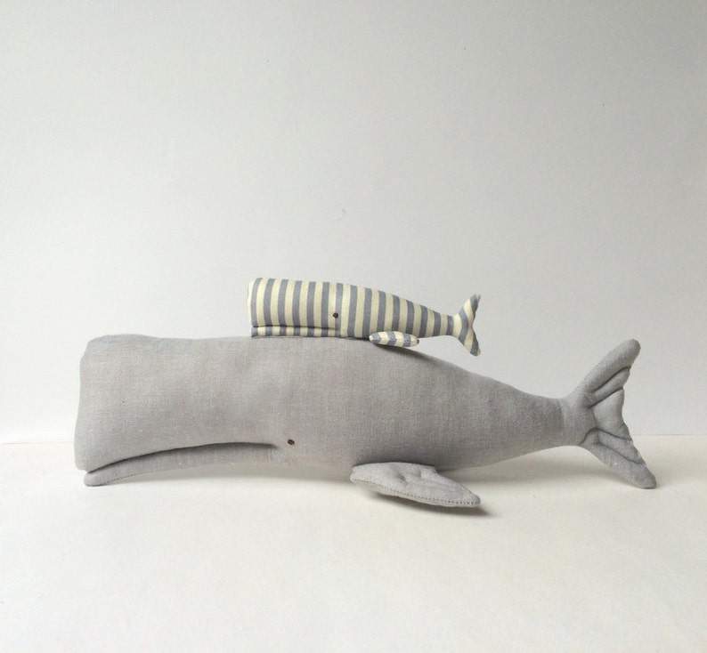 Stuffed Whales whale toy Plush grey aquatic toys. Nautical | Etsy