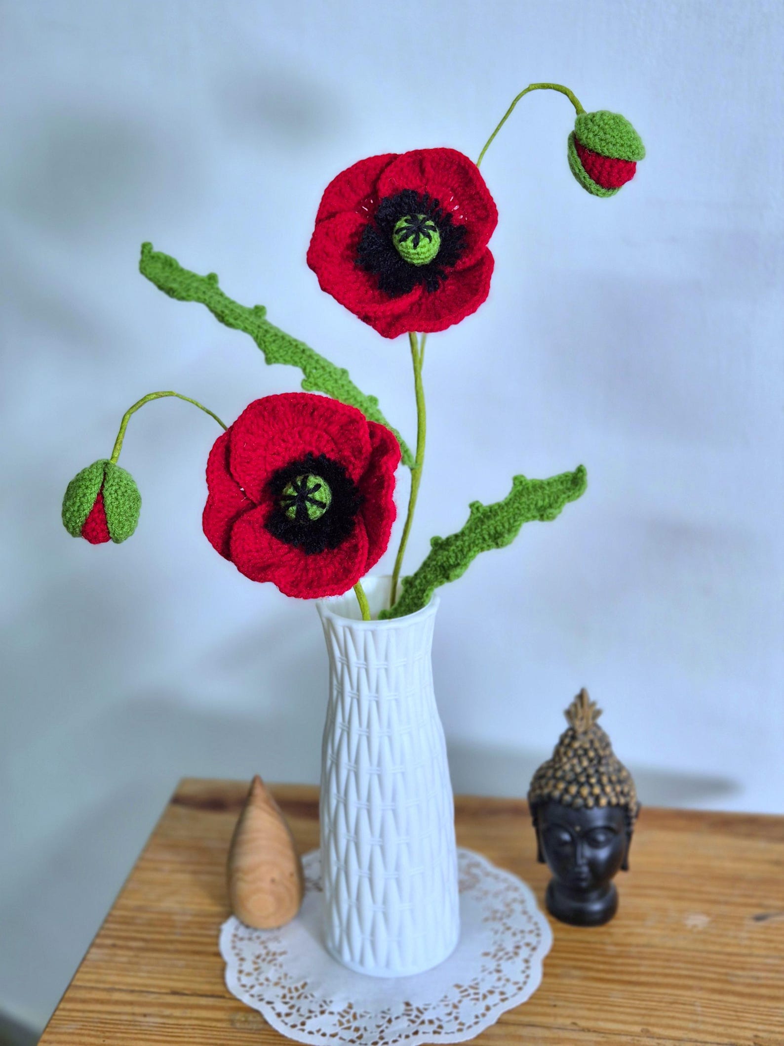 Crochet Poppy Pattern: Long Stem Flower Bouquet (PDF Pattern) - Etsy