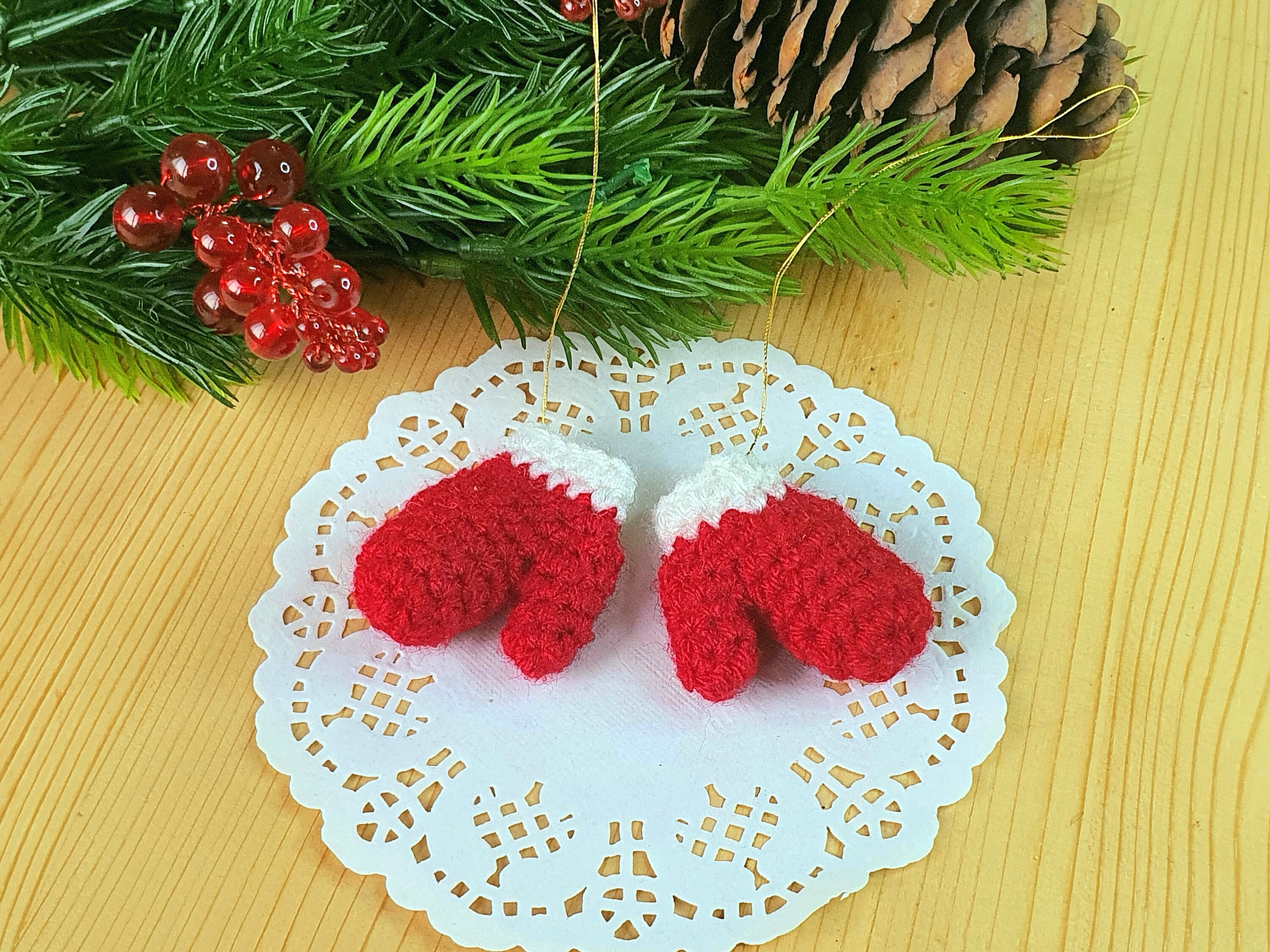 Crochet Pattern Pdf Mini Christmas Mittens Santa Mittens Tree - Etsy