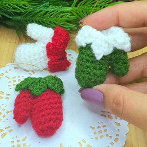 Crochet Mini Elf Mittens Pattern, Christmas Ornament (PDF Pattern) - Etsy