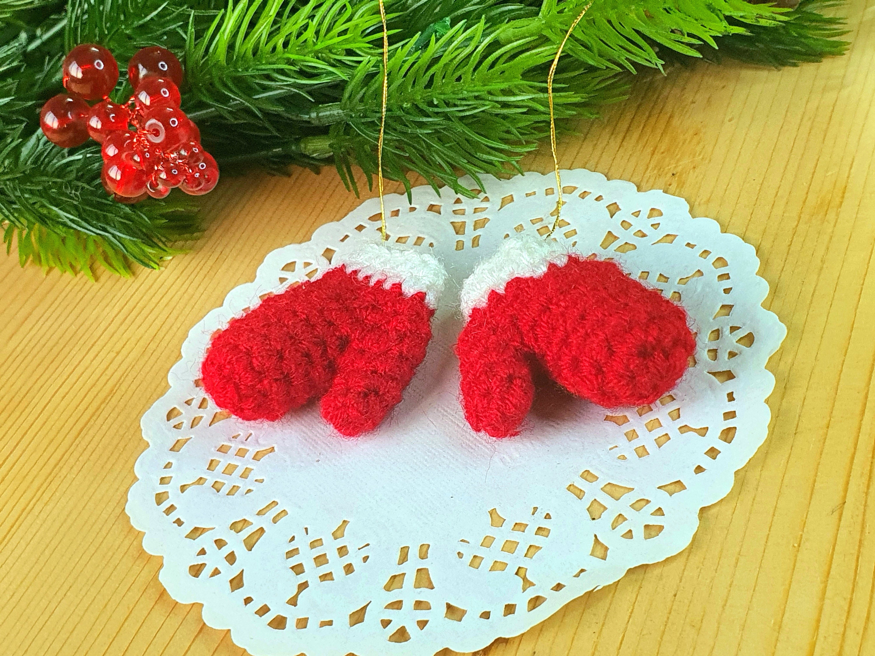 Crochet Pattern Pdf Mini Christmas Mittens Santa Mittens Tree - Etsy