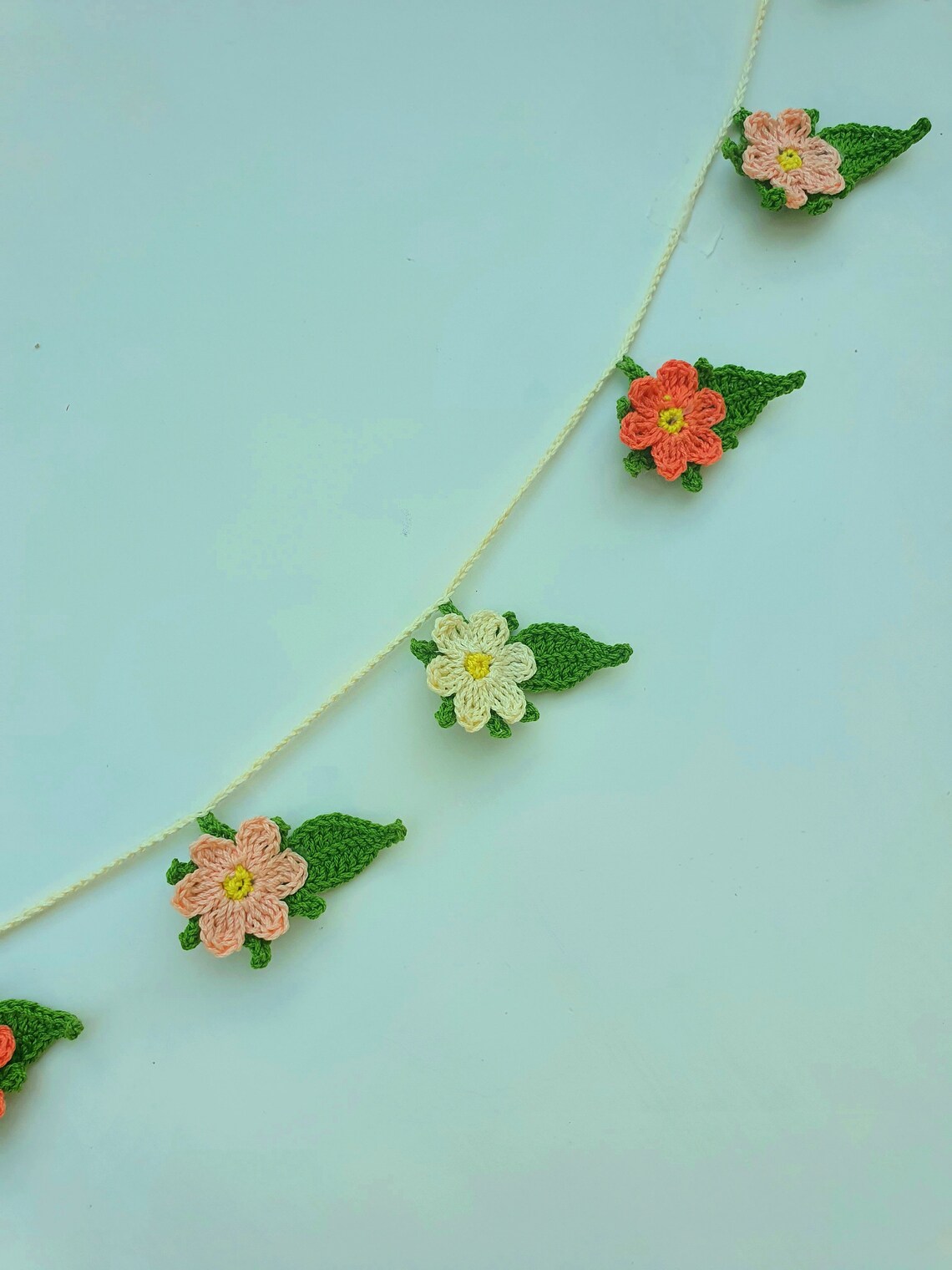 Crochet Spring Flower Garland Pattern Easter Party | Etsy
