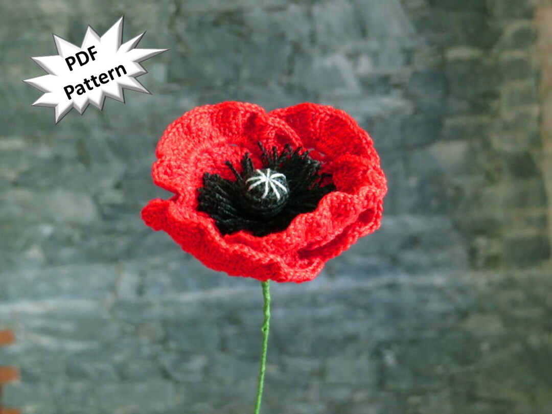Crochet Poppy Pattern: Flanders & Icelandic Flower Remembrance (PDF ...